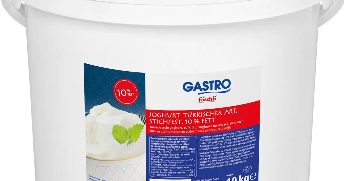 GASTRO Turkish-style yoghurt, firm, 10 % fat | frischli Foodservice
